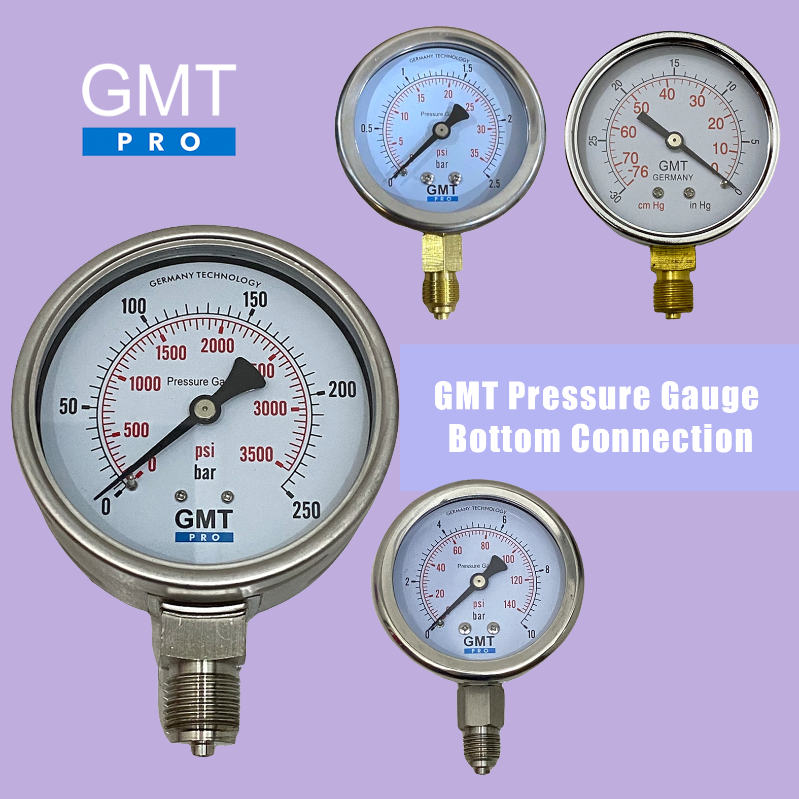 GMT Pressure Gauge – Bottom Connection – Starmed